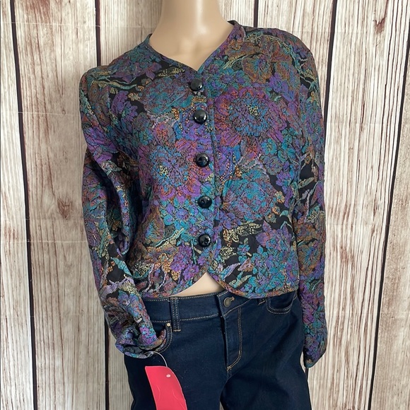 Tracy Evans | Jackets & Coats | Tracy Evans Purple And Blue Blazer With ...